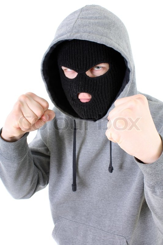 Bandit in black mask | Stock image | Colourbox