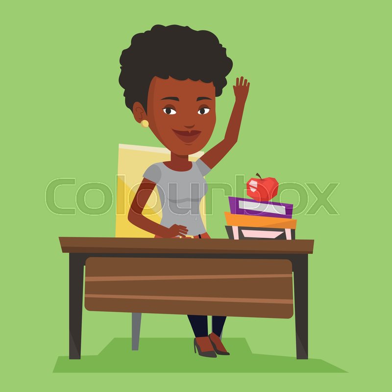 Black Student Sitting Clipart