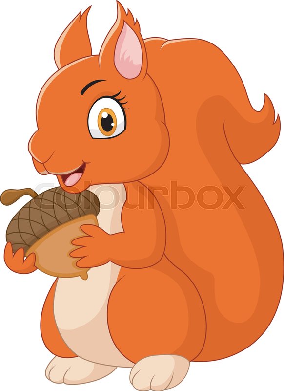 Illustration of Cartoon funny squirrel ... | Stock vector | Colourbox