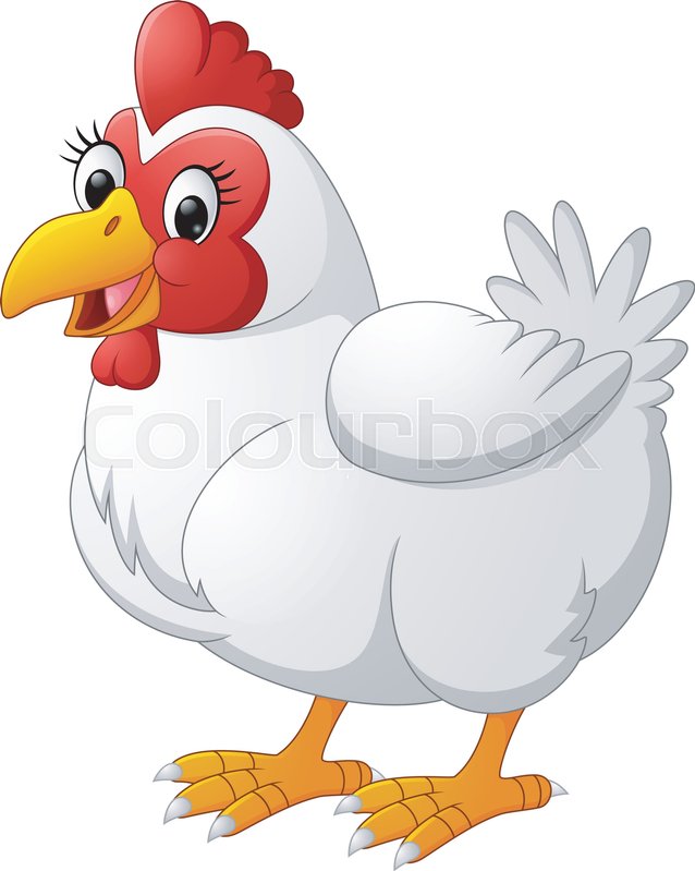 Vector illustration of Cartoon hen | Stock vector | Colourbox