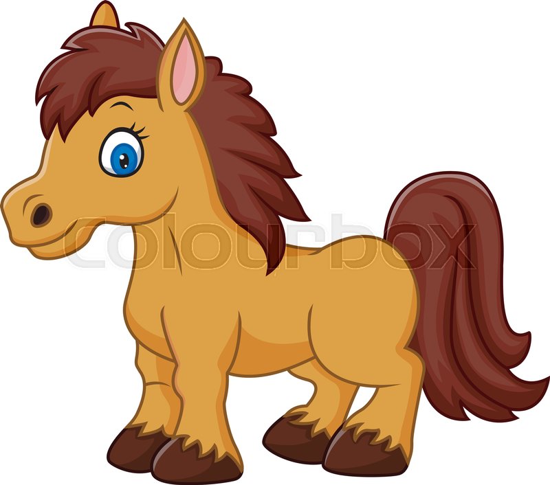 Illustration of Cartoon funny horse | Stock vector | Colourbox