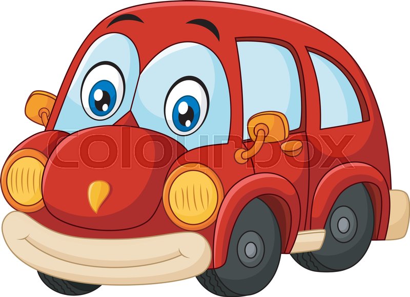 Illustration of Funny red car isolated ... | Stock vector | Colourbox