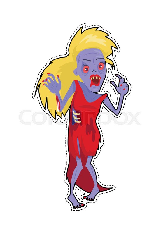Scary zombie woman walking. ... | Stock vector | Colourbox