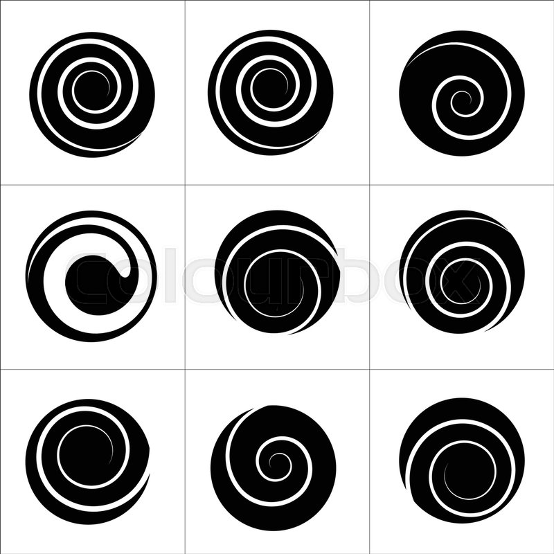 Collection of spiral vector elements. ... | Stock vector | Colourbox