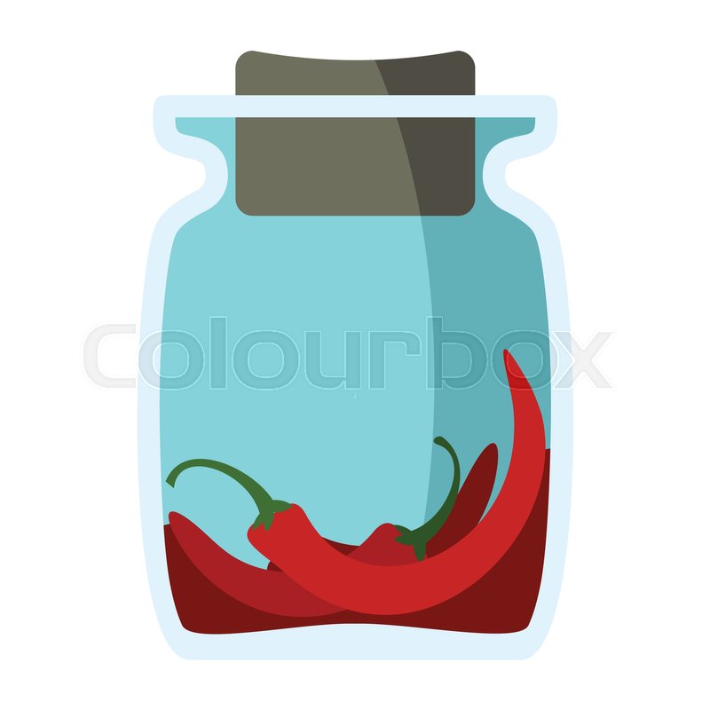 Jars with spices in cartoon flat style ... | Stock vector | Colourbox