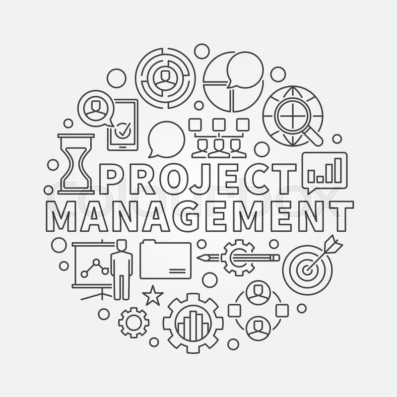 Project Management round illustration. ... | Stock vector | Colourbox
