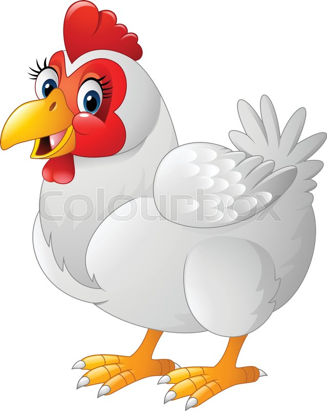 Vector illustration of Cartoon hen ... | Stock vector | Colourbox