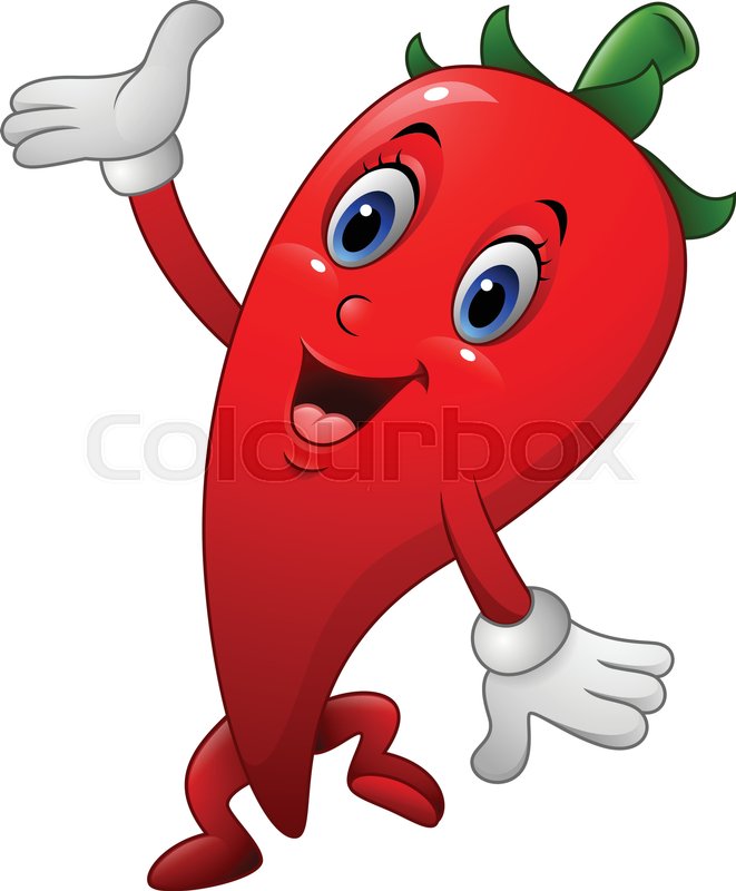 Vector illustration of Chili Cartoon ... | Stock vector | Colourbox