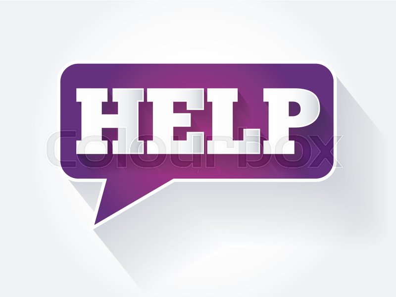 Help text message bubble, flat ... | Stock vector | Colourbox
