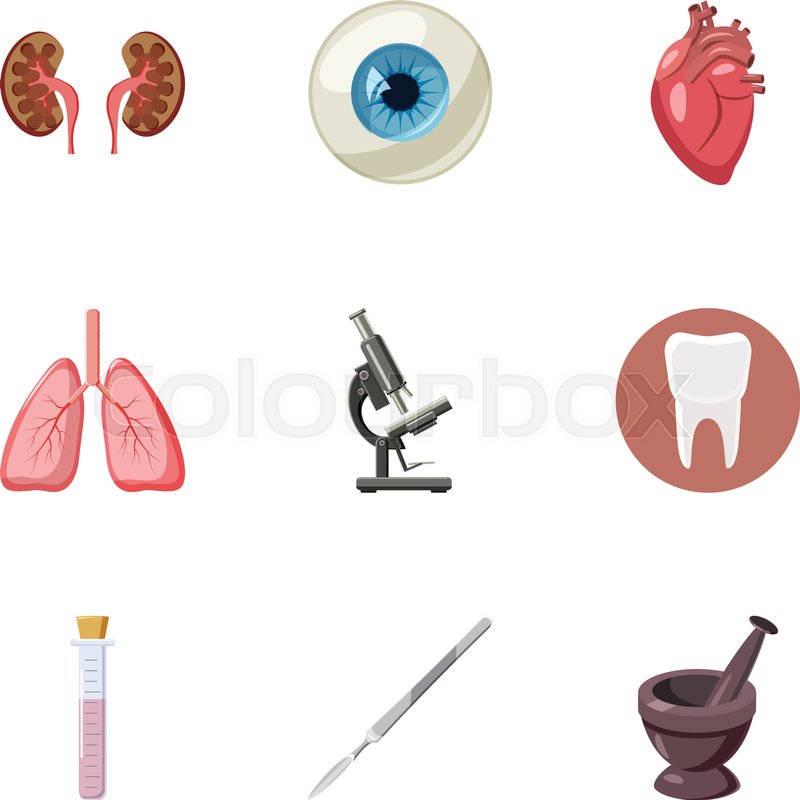 Medicine icons set. Cartoon ... | Stock vector | Colourbox