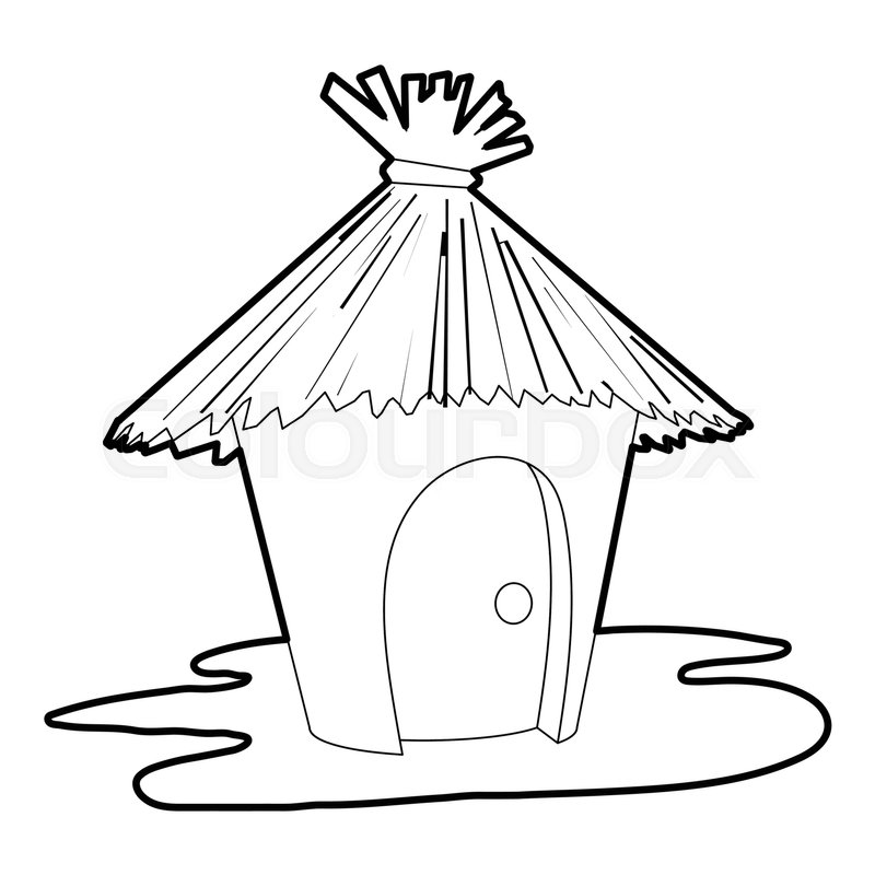 Bamboo Hut Coloring Page Printable Coloring Pages