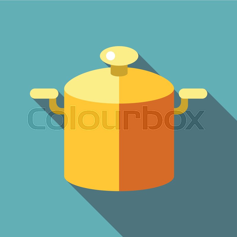 Pot with lid icon. Flat illustration ... | Stock vector | Colourbox