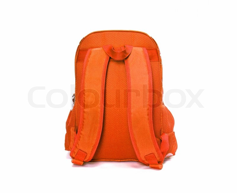 Orange backpack is isolated on white ... | Stock image | Colourbox