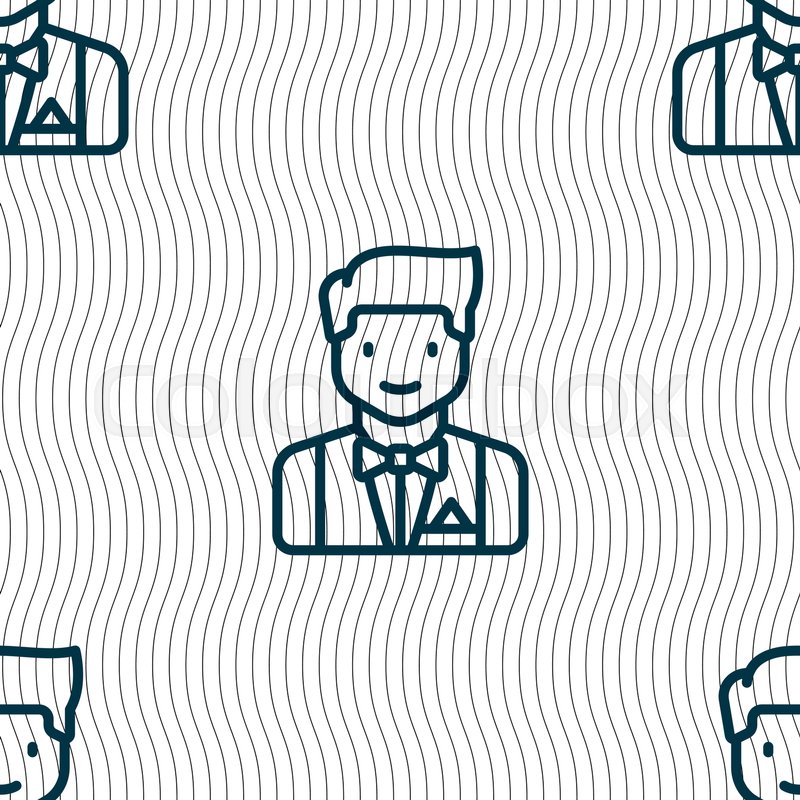 Butler icon sign. Seamless pattern ... | Stock vector | Colourbox