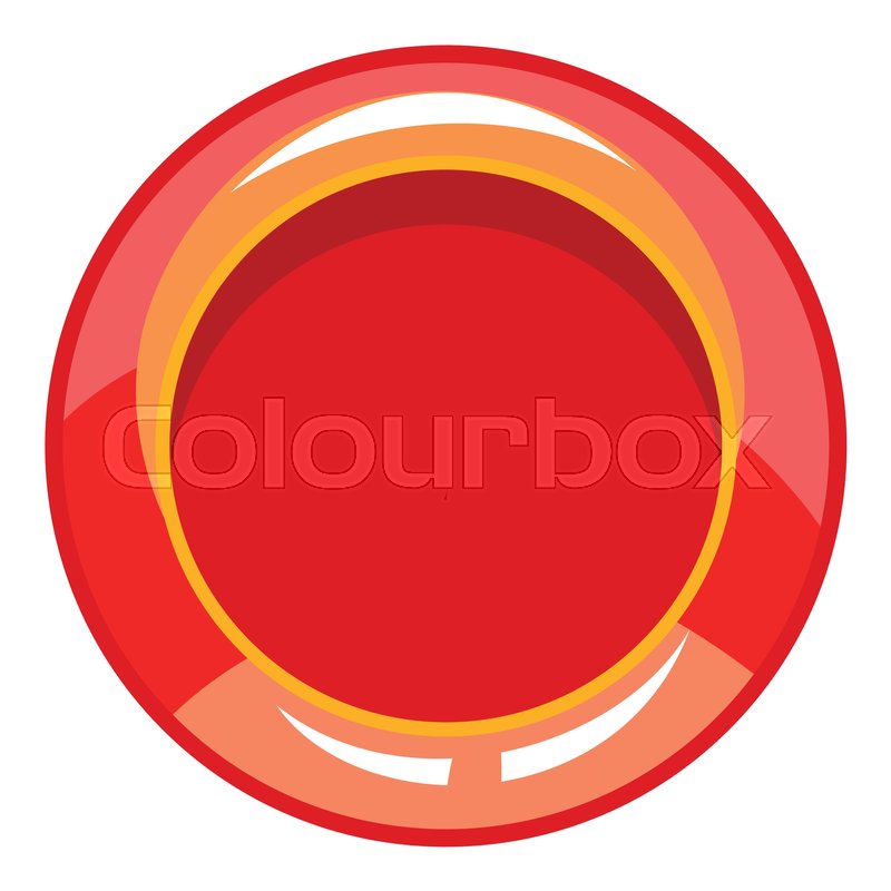 Red button icon. Cartoon illustration ... | Stock vector | Colourbox