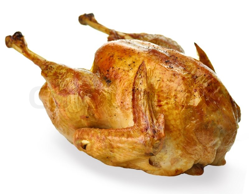 Roasted turkey on white background | Stock image | Colourbox
