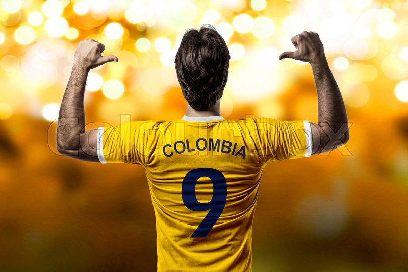 Colombian soccer player, celebrating on ... | Stock Photo | Colourbox