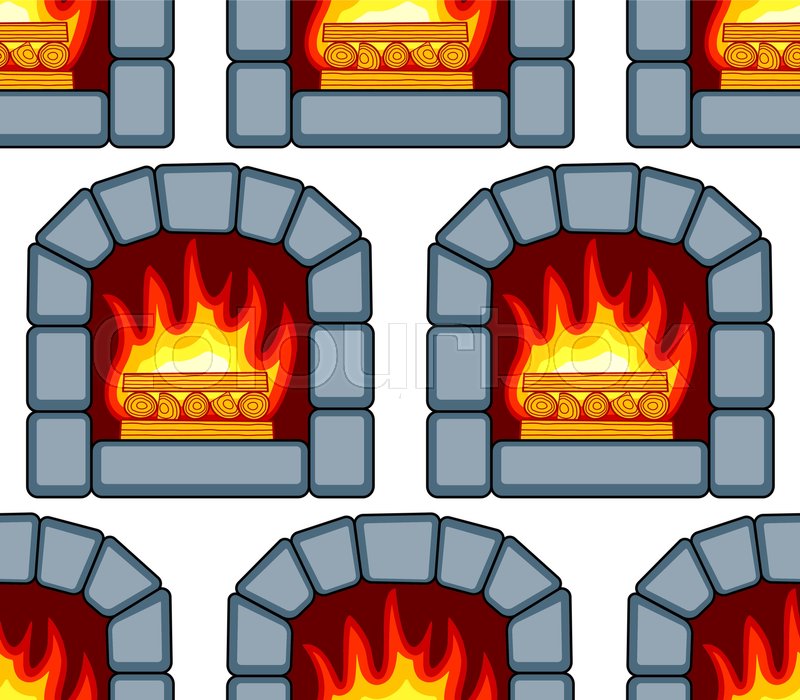 Seamless pattern of the fireplaces | Stock vector | Colourbox