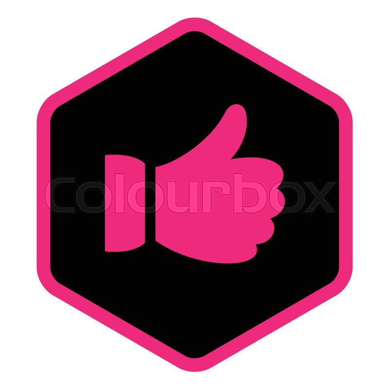 Like, colored icon on black rounded ... | Stock vector | Colourbox
