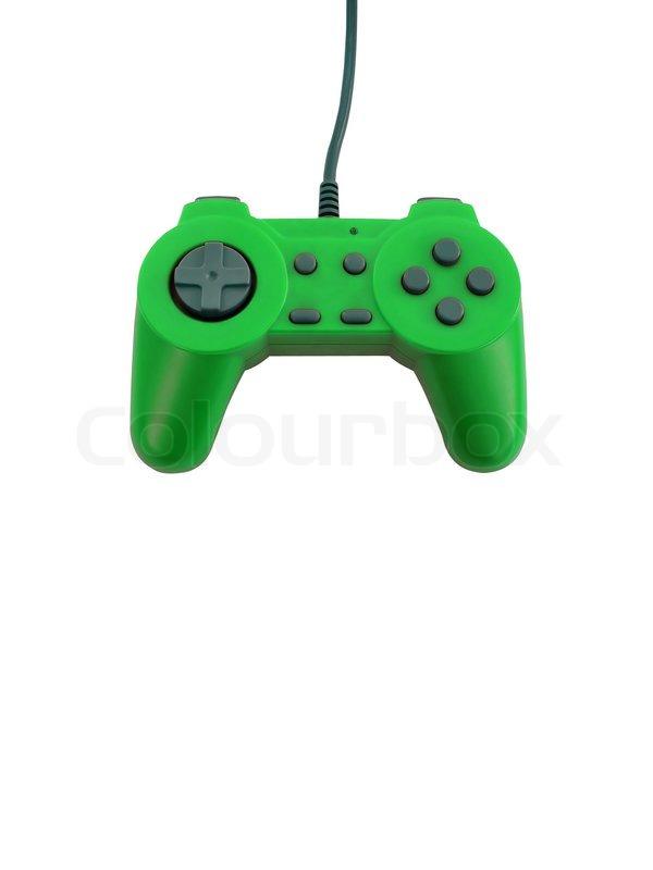 A neon green game controller isolated ... | Stock image | Colourbox