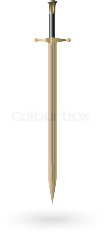 Vector golden sword on white. | Stock vector | Colourbox