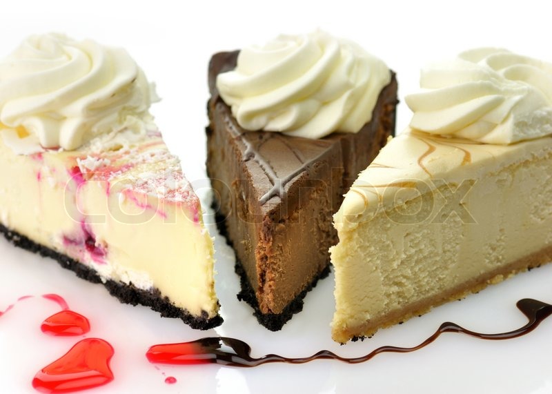 Slices of cheesecake , close up | Stock image | Colourbox
