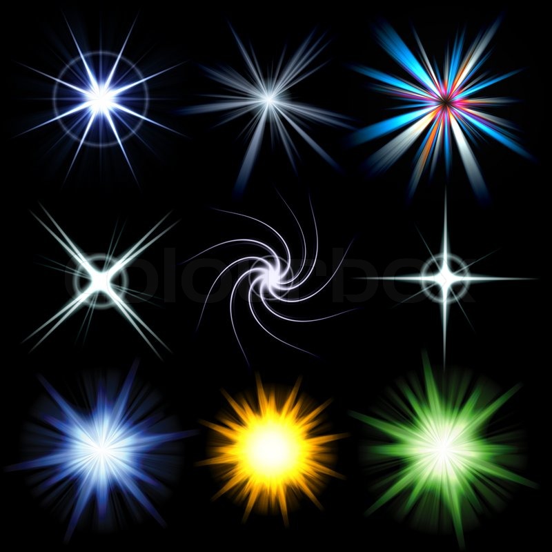 A collection of star bursts and ... | Stock image | Colourbox