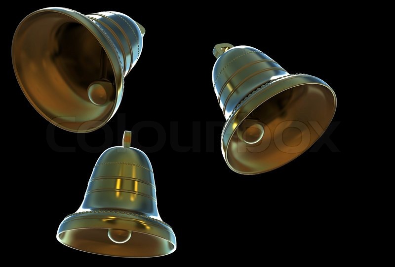 Easter bells isolated on black ... | Stock image | Colourbox
