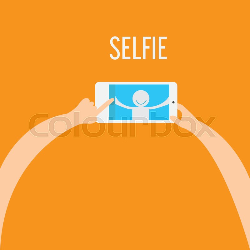 Selfie on mobile camera | Stock vector | Colourbox