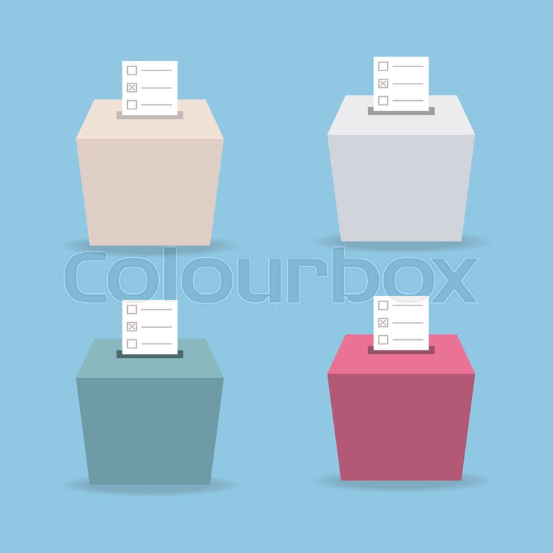 Ballot box vote 4 color, flat design, ... | Stock vector | Colourbox
