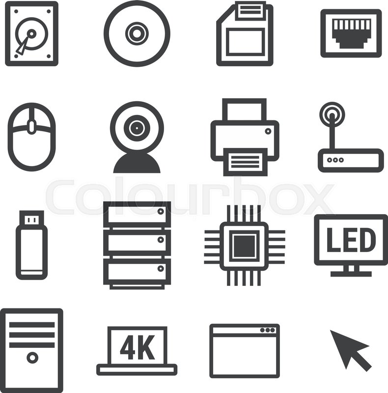 Computer Icon Set Vector | Stock vector | Colourbox