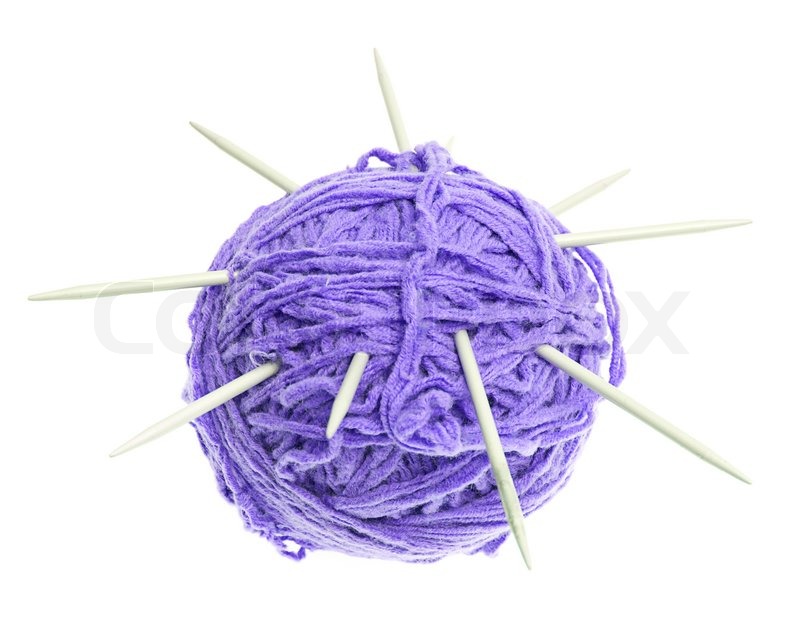 A ball of thread and knitting needles ... | Stock image | Colourbox