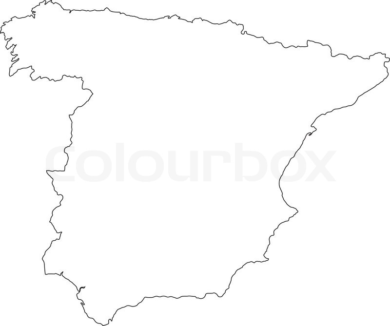 Spain Outline vector map | Stock Vector | Colourbox