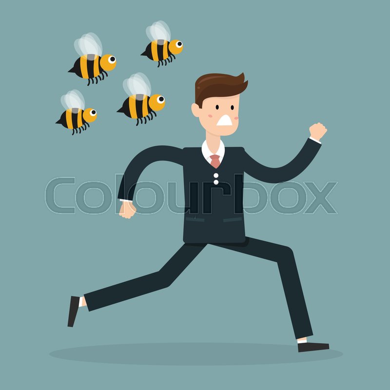 Cartoon businessman was attacked by ... | Stock vector | Colourbox
