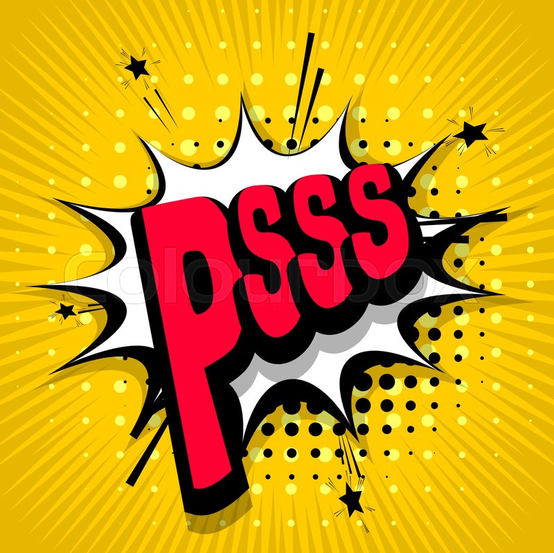 Lettering Pss, hey. Comic text sound ... | Stock vector | Colourbox