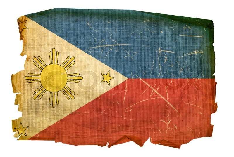 Philippines Flag old, isolated on white background | Stock Photo ...