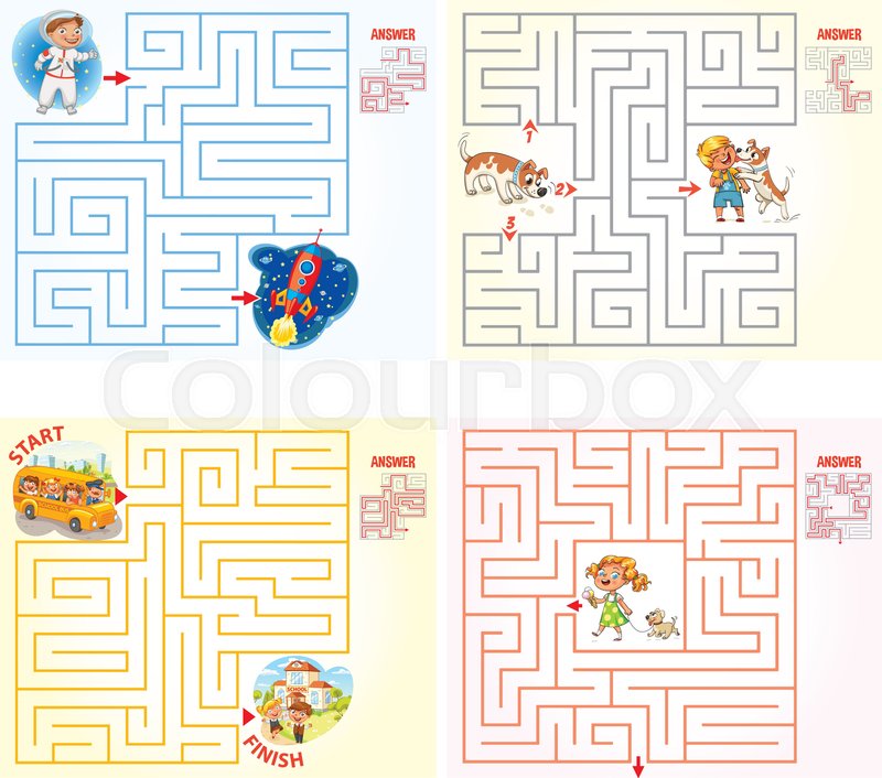 Help the character to find a way out ... | Stock vector | Colourbox