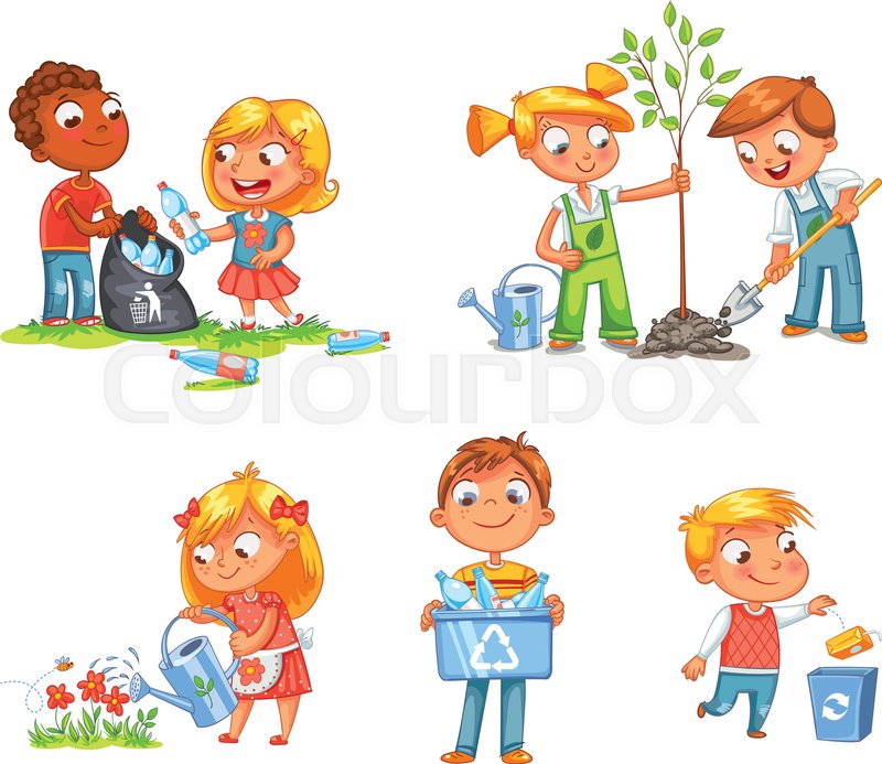 Save Earth. Waste recycling. Children ... | Stock vector | Colourbox