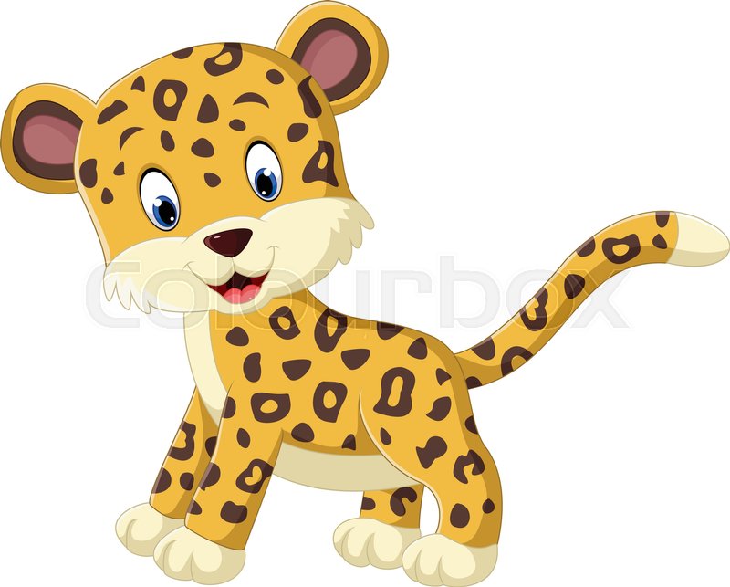 Cute leopard cartoon | Stock vector | Colourbox