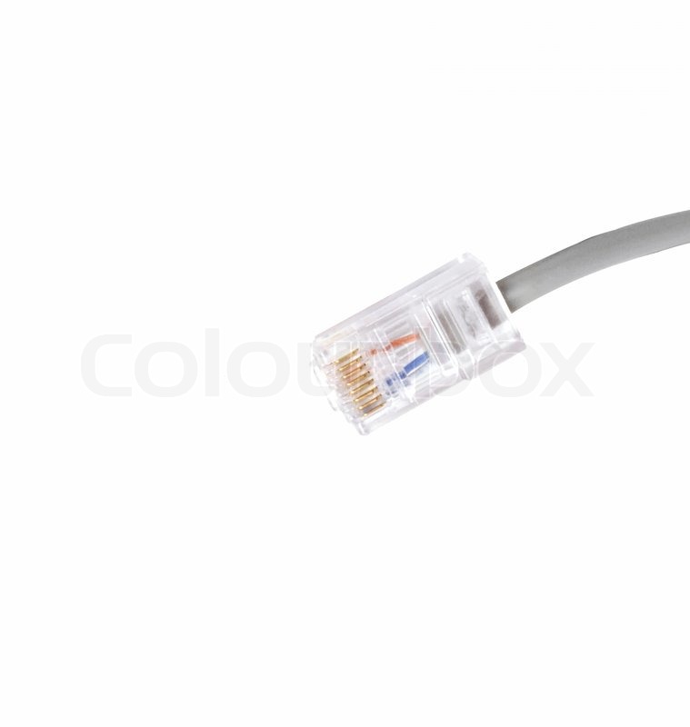 Grey ethernet network RJ45 cable plug ... | Stock image | Colourbox