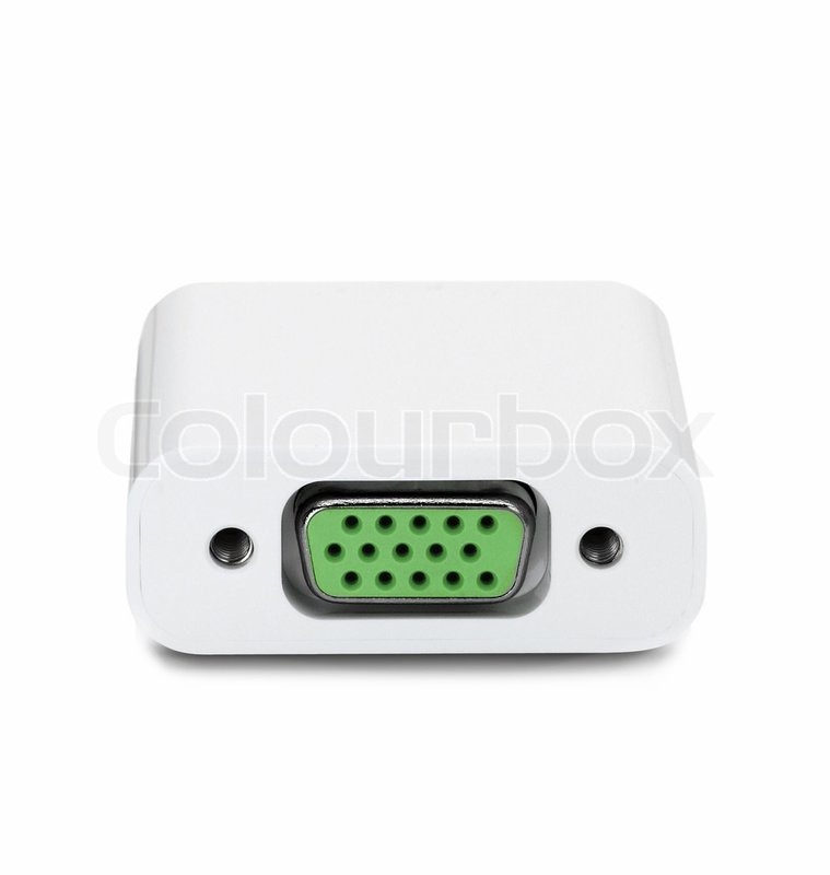 White pc monitor connector isolated on ... | Stock image | Colourbox