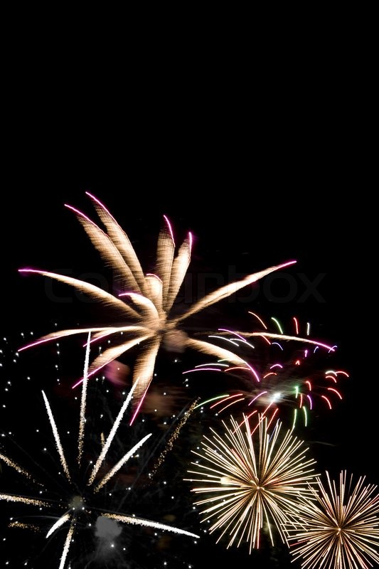 Beautiful fireworks exploding over a ... | Stock image | Colourbox