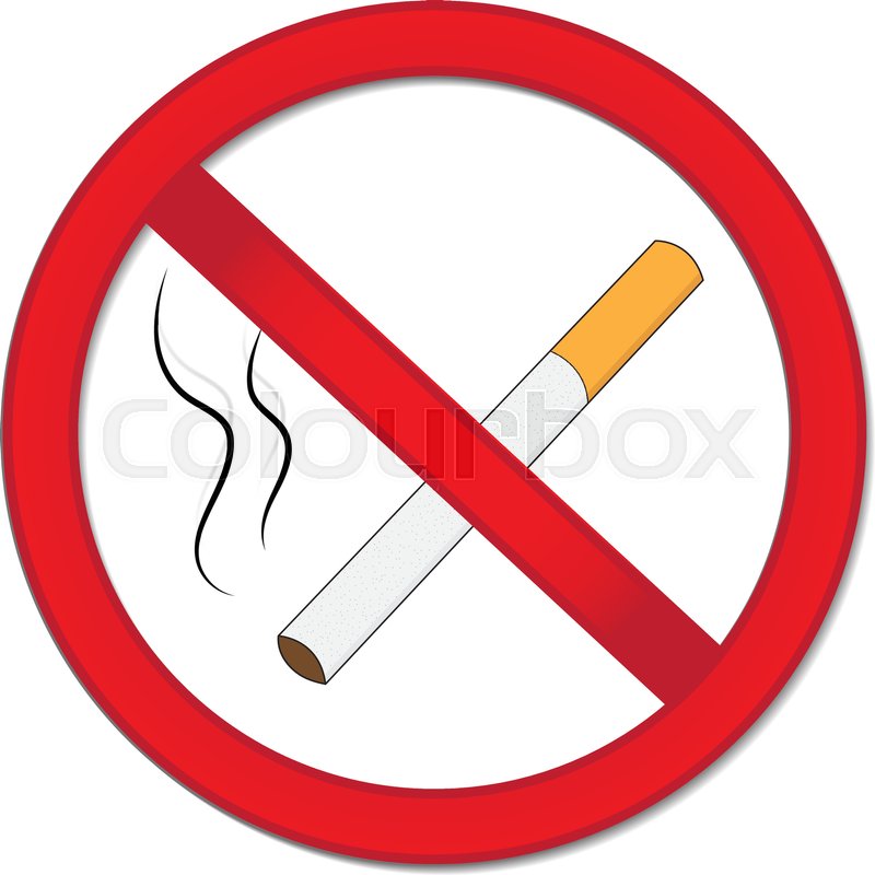 Red sign smoking ban. Stop cigarette ... | Stock vector | Colourbox