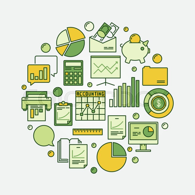 Colorful accounting round ... | Stock vector | Colourbox