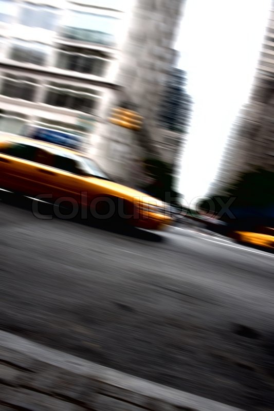 Abstract motion blur of a city street ... | Stock image | Colourbox