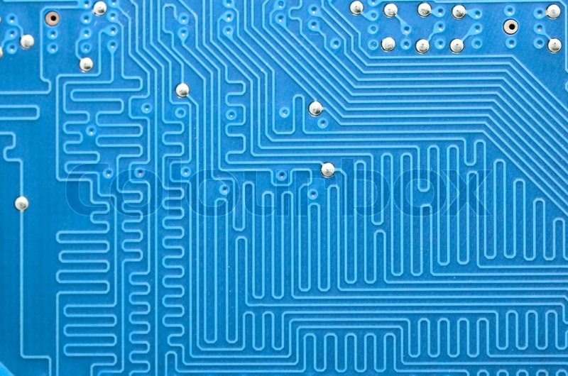 Blue circuit board without components | Stock image | Colourbox