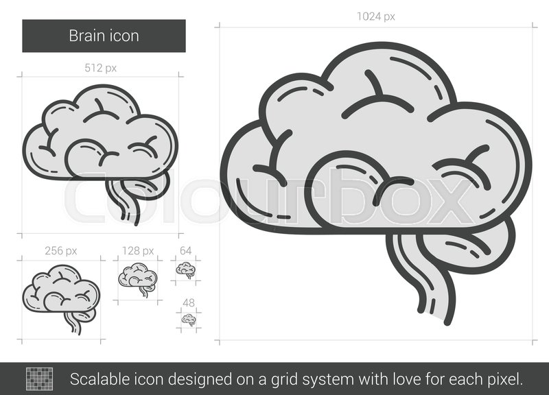 Brain vector line icon isolated on ... | Stock vector | Colourbox