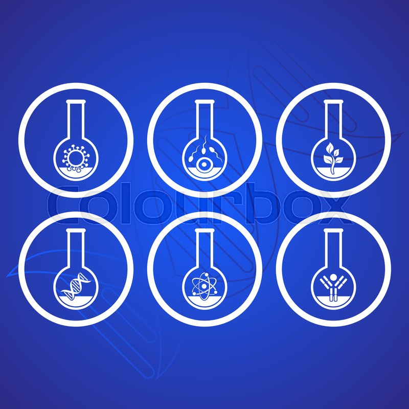 White molecular biology science icons ... | Stock vector | Colourbox
