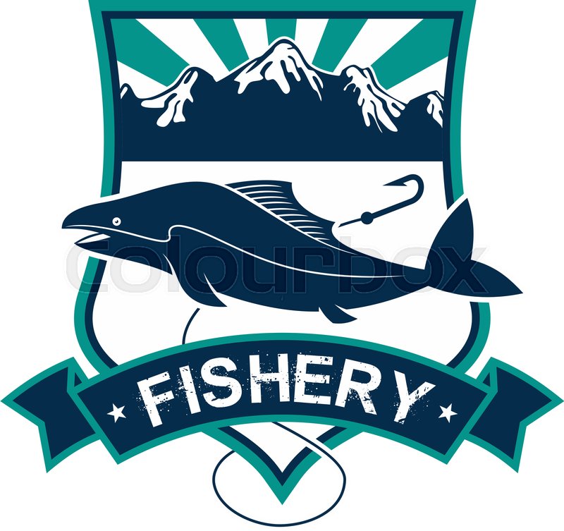 Fishery emblem. Vector badge or sign ... | Stock vector | Colourbox