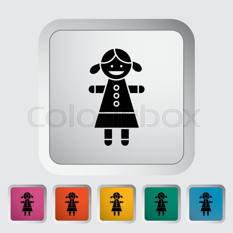 Doll toy icon. Flat vector related ... | Stock vector | Colourbox